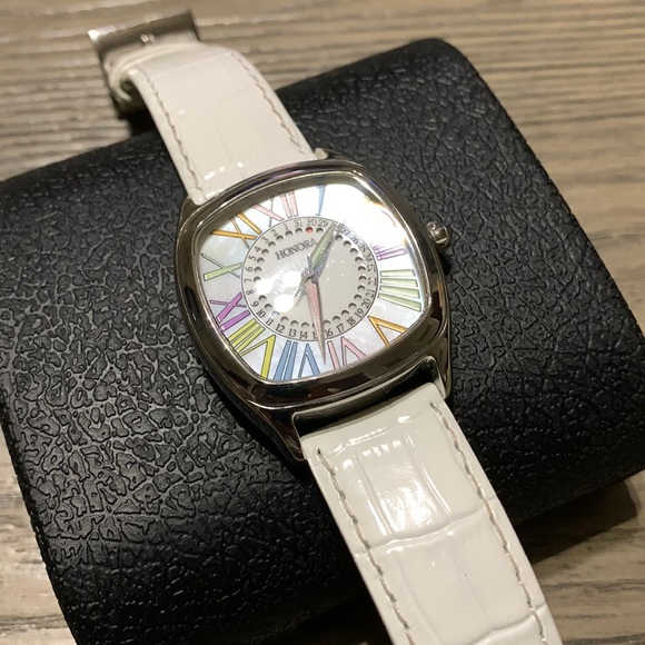 Honora | Accessories | Honora Motherofpearl Cushion Case Watch With ...